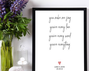 Pink Perfect Song Lyrics Print | Etsy