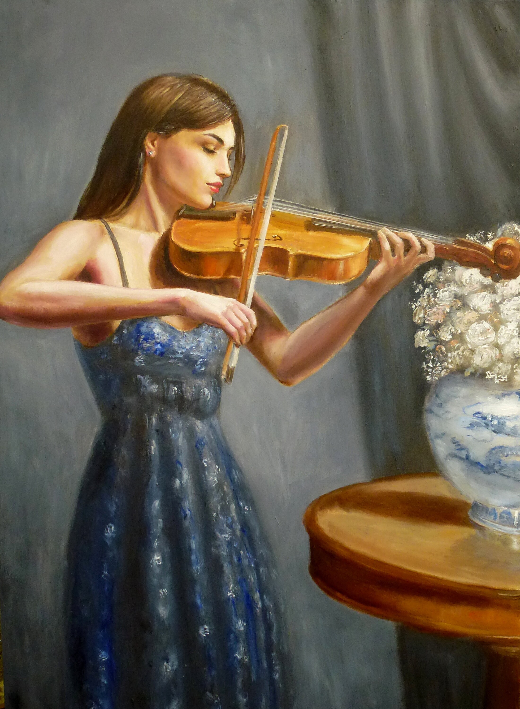 Violinist Elegant Lady Woman Playing Viola Violin Lady - Etsy