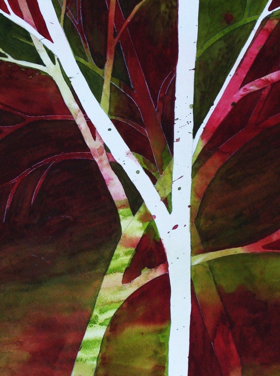 Abstract Watercolor Prints 8 X 10 trilogy of Trees | Etsy