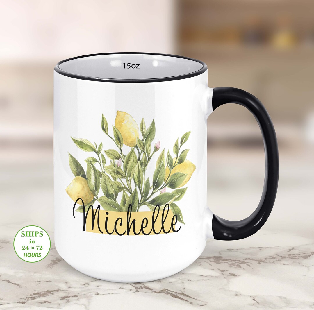 Personalized Lemon Mug Bridal Personalized Mug Lemon Yellow - Etsy
