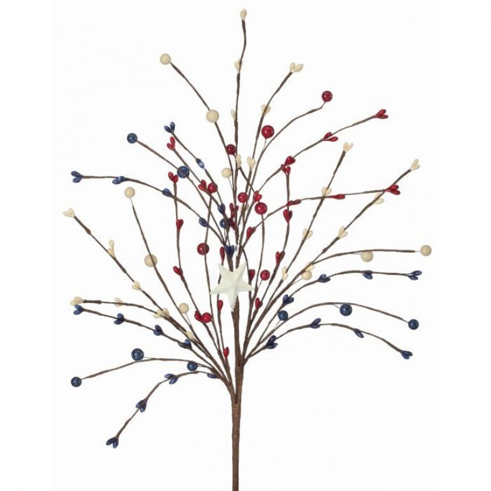 Patriotic Star Pick, 24” Stars & Pip Berry Pick, Red White and Blue ...