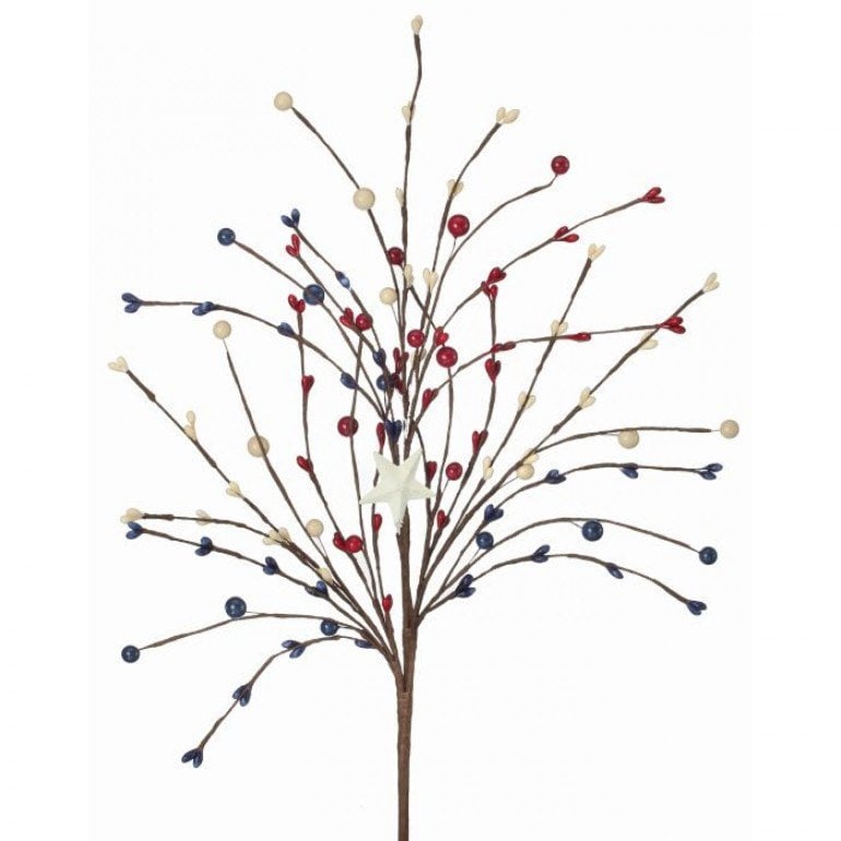 Patriotic Star Pick, 24” Stars & Pip Berry Pick, Red White and Blue ...