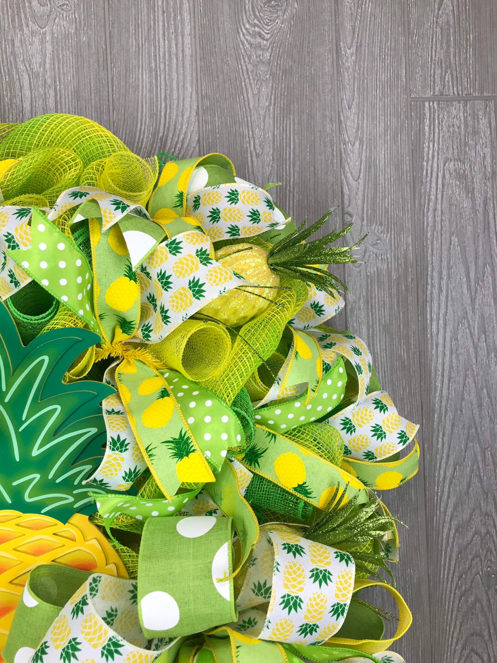 Pineapple Wreath Deco Mesh Pinapple Wreath Pineapple Summer - Etsy