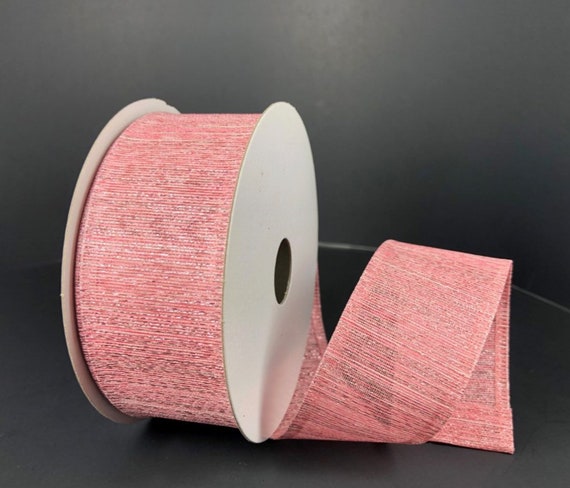 1.5 X 10 YD Wired Pink Ribbon Rose Gold Metallic Ribbon | Etsy