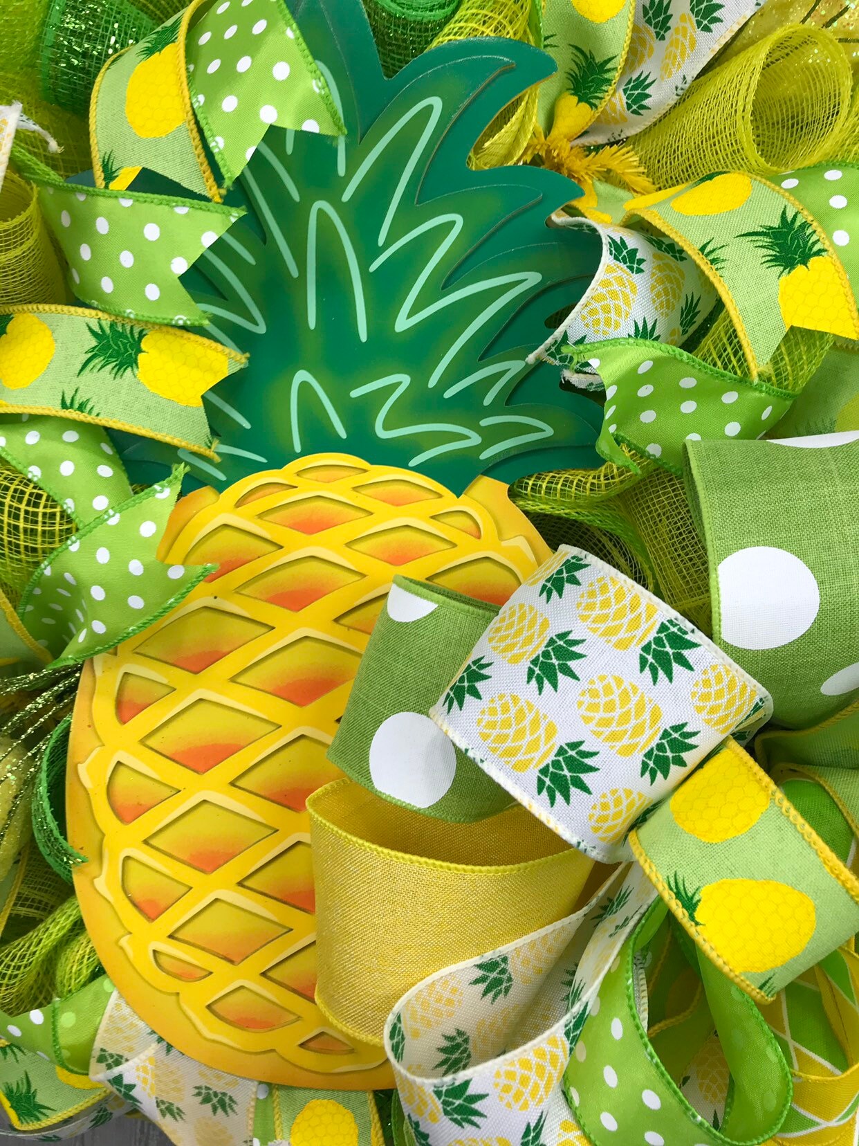 Pineapple Wreath Deco Mesh Pinapple Wreath Pineapple Summer | Etsy