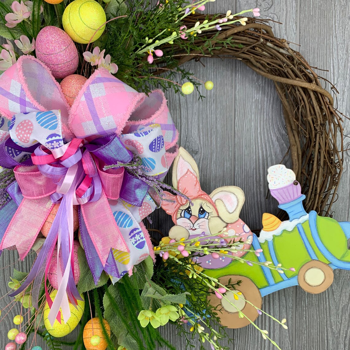 Easter Grapevine Wreath Spring Door Hanger Easter Wall - Etsy