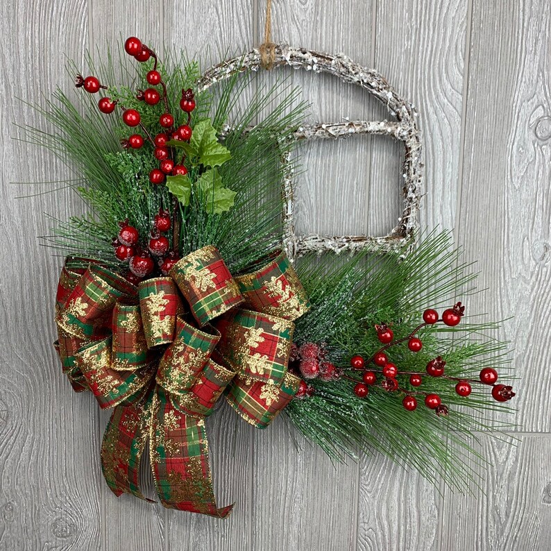 Christmas Window Pane Winter Grapevine Frosted Frame - Etsy