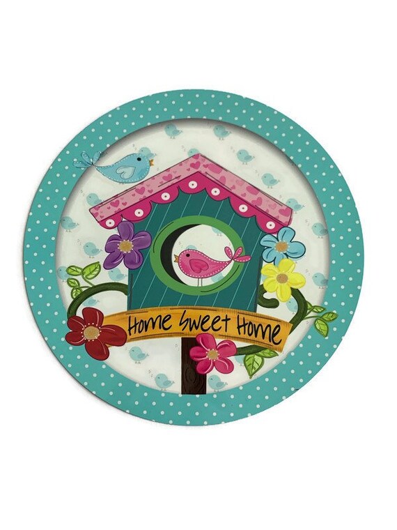 Spring sign metal wreath sign 8 inch round sign wreath | Etsy