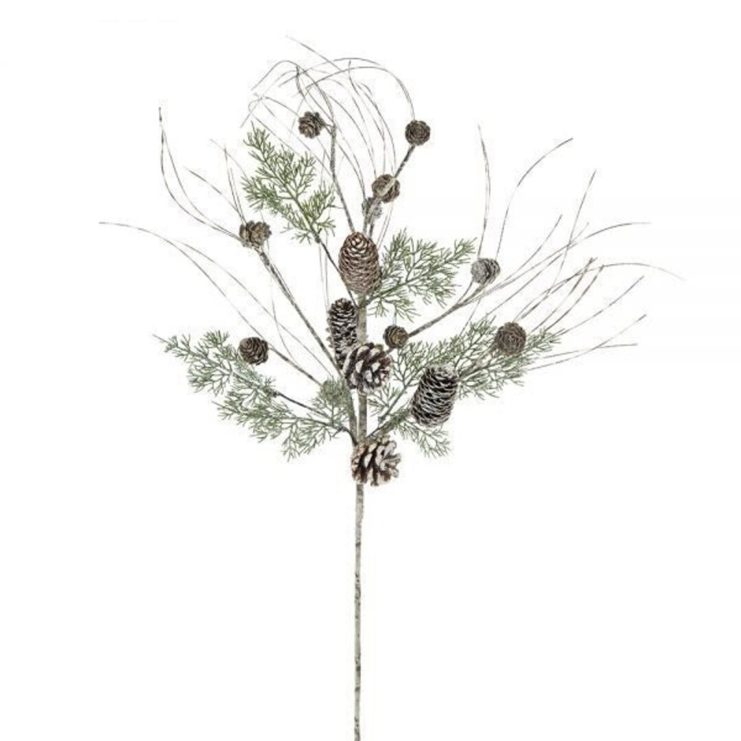 Pinecone Pick, Frosted Greenery, Christmas Greenery, Winter Greenery ...