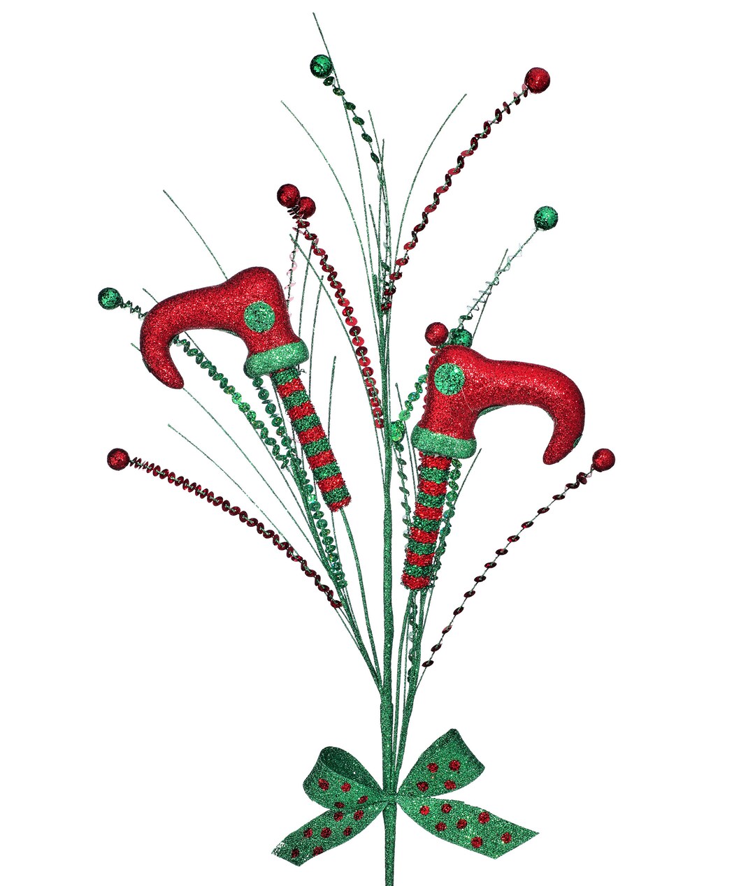 34 Christmas Elf Leg Sequin Ball Pick, Christmas Pick, Elf Legs Spray ...