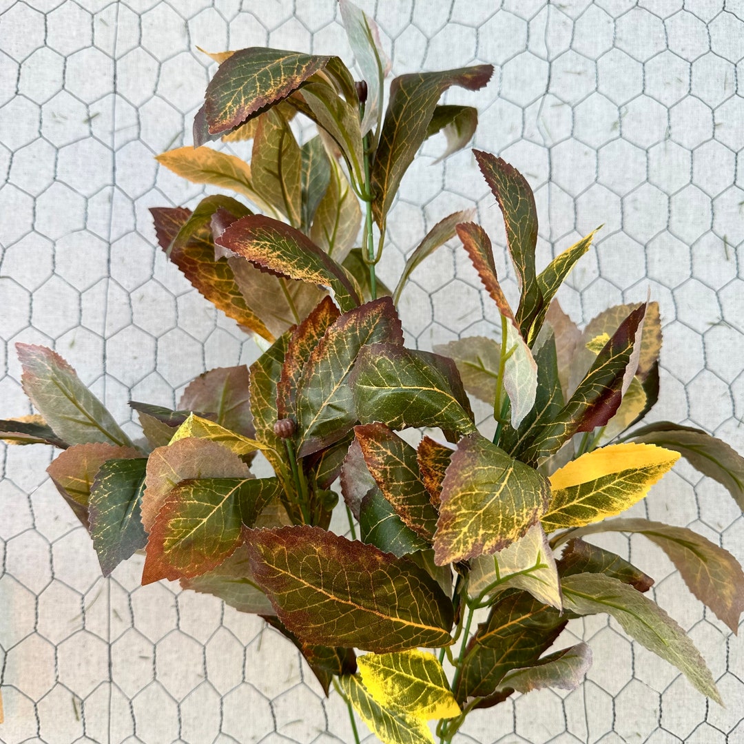 Autumn Laurel Leaf Spray, Rust and Green Leaves, Fall Leaf Spray, 36 ...