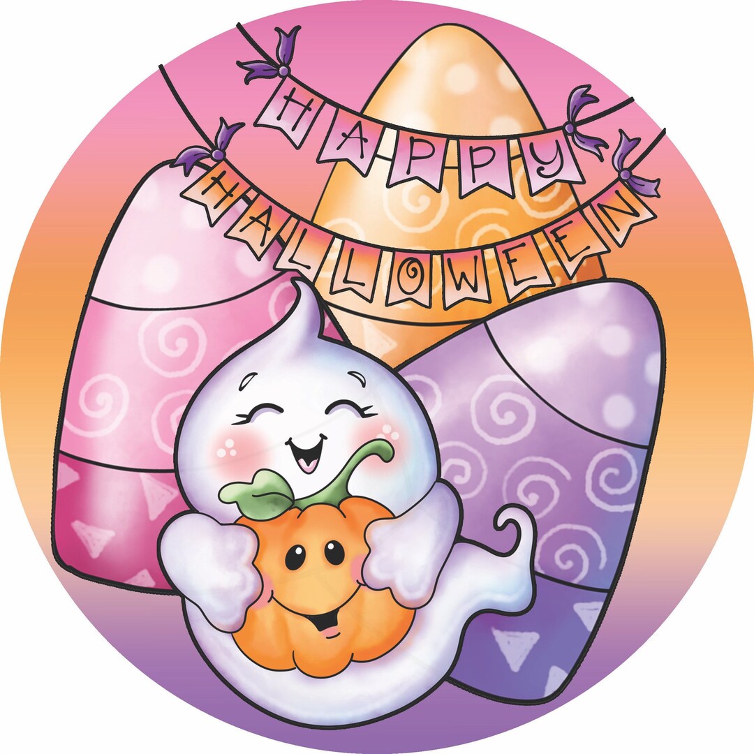 Halloween Wreath Sign, 8 or 12 Inch Round Sign, Wreath Attachment ...