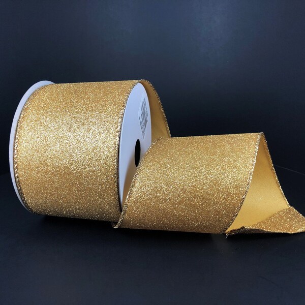 Gold Glitter Ribbon - Etsy