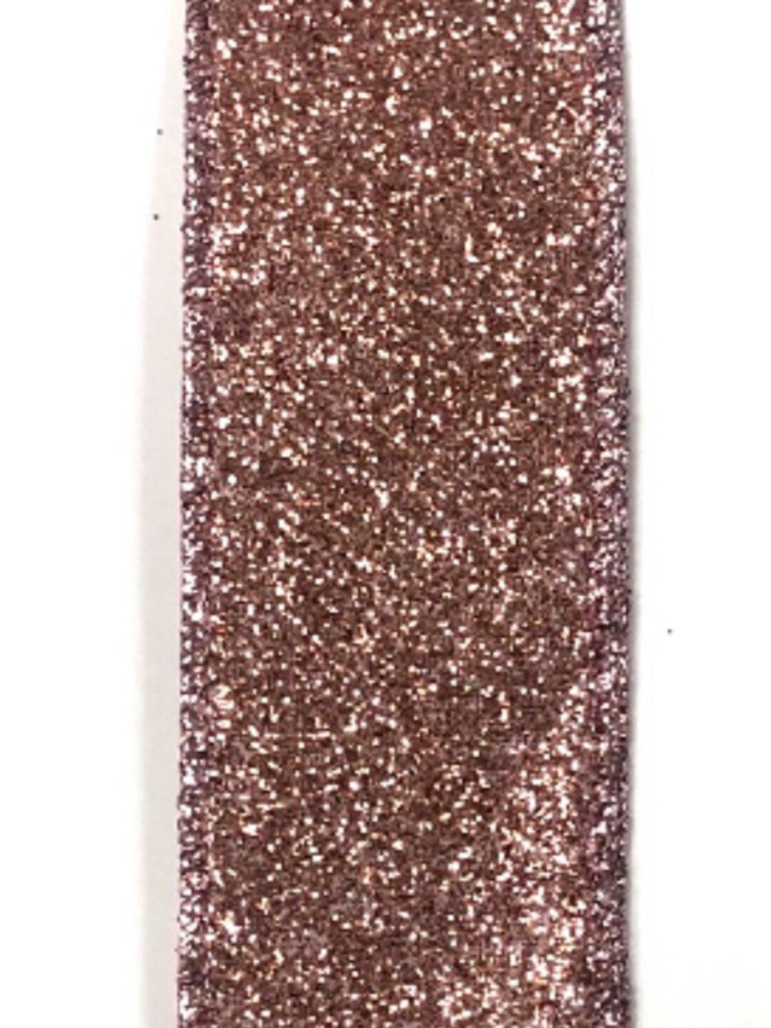 1.5” X 10 YD Wired Rose Gold Glitter Ribbon, Rose Gold Ribbon, X733309 ...