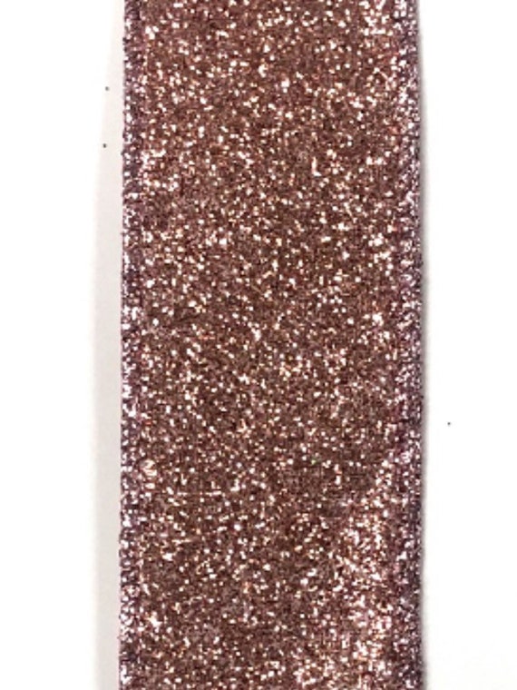 1.5 X 10 YD Wired Rose Gold Glitter Ribbon Rose Gold Ribbon - Etsy