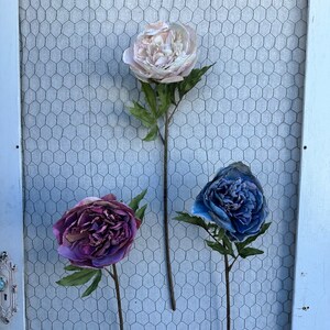 26.5 Vintage Peony in Antique Blue, Light Blue Peony Stem, 4978-AB - Etsy