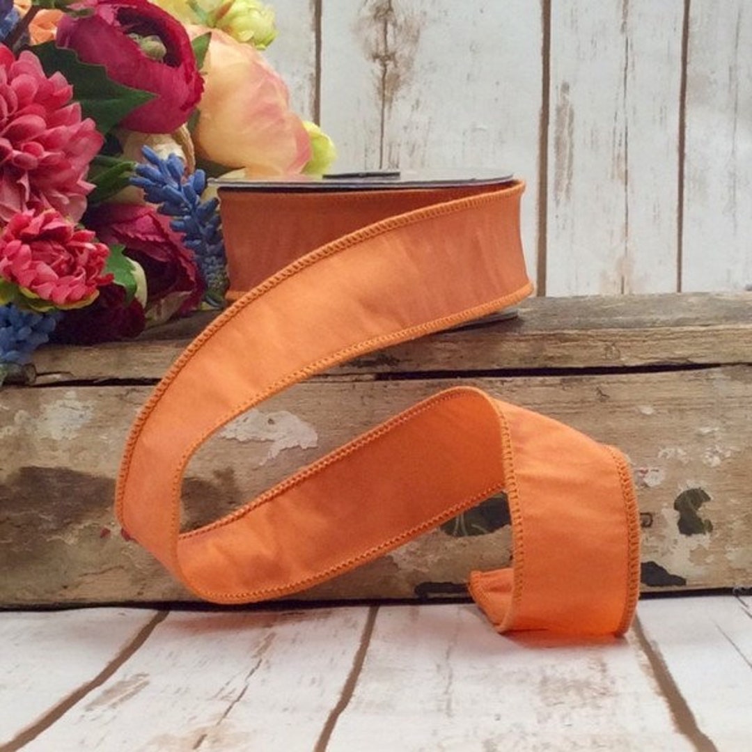 1.5” X 10 Yard Wired Orange Taffeta D.stevens Ribbon, D. Stevens Ribbon ...