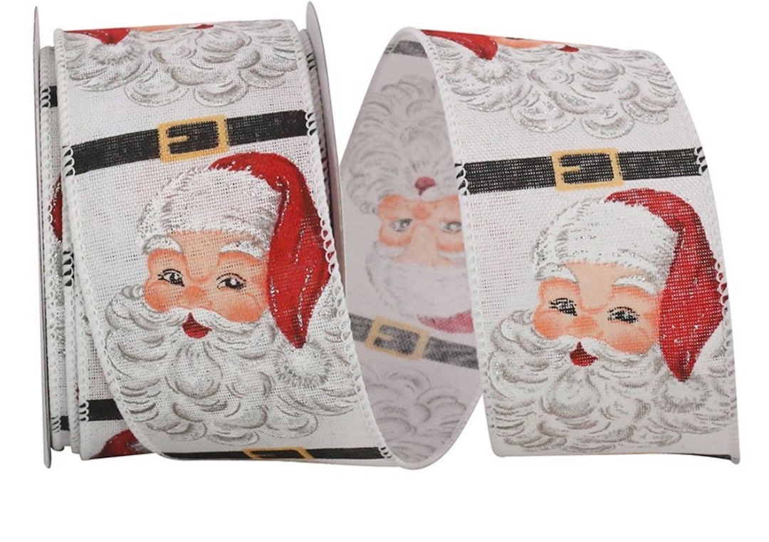 2.5” X 10 Yard Wired Santa Claus Ribbon, 93539W-030-40F - Etsy