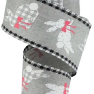 2.5 X 10 YD Wired Easter Bunny Ribbon on Royal Burlap in - Etsy