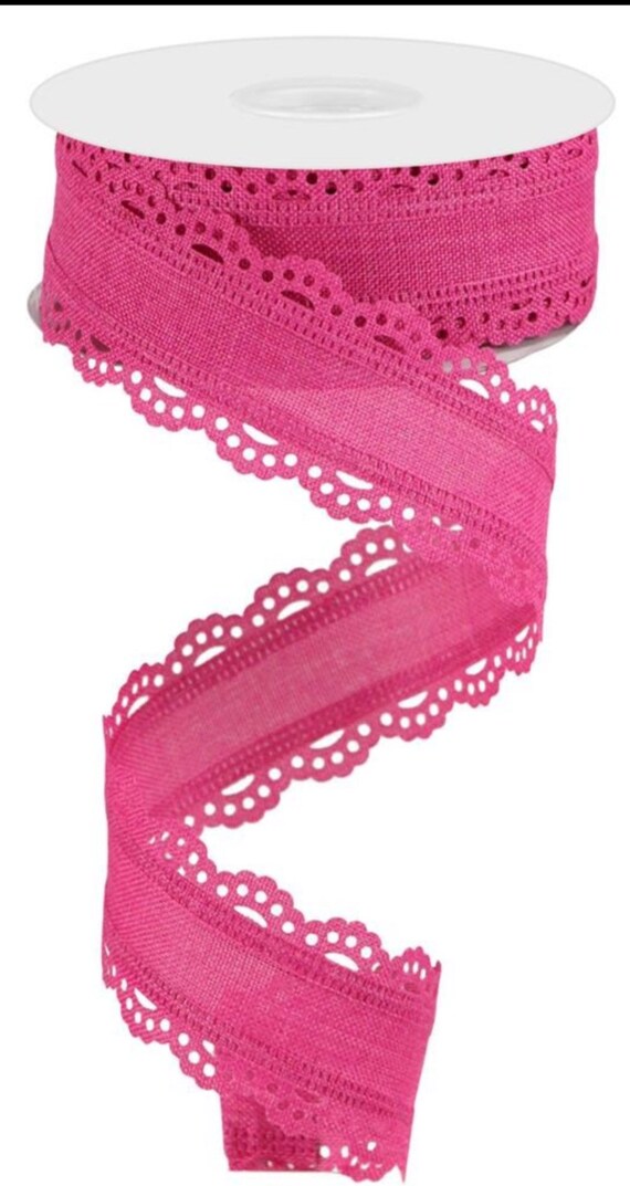 1.5 X 10 YD Wired Fuchsia Ribbon With Scalloped Edge - Etsy