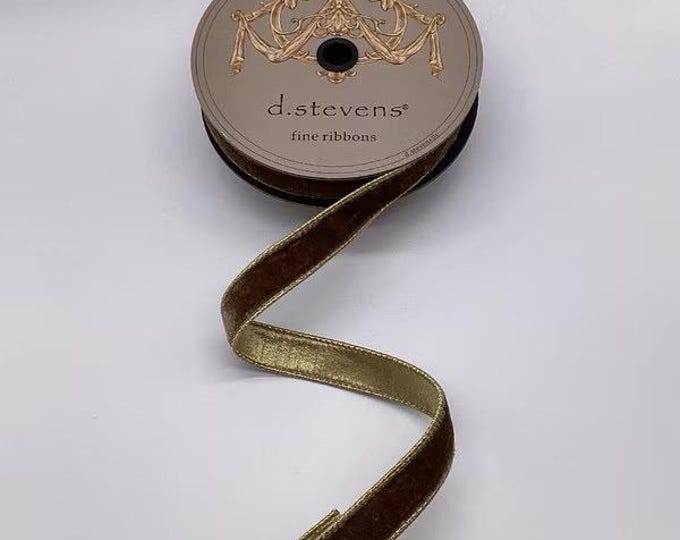 1” X 10yd Wired Lush Brown Velvet D.stevens Ribbon, Brown Dstevens ...