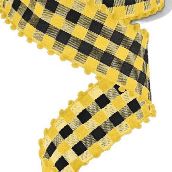 Yellow and Black Wired Ribbon - Etsy