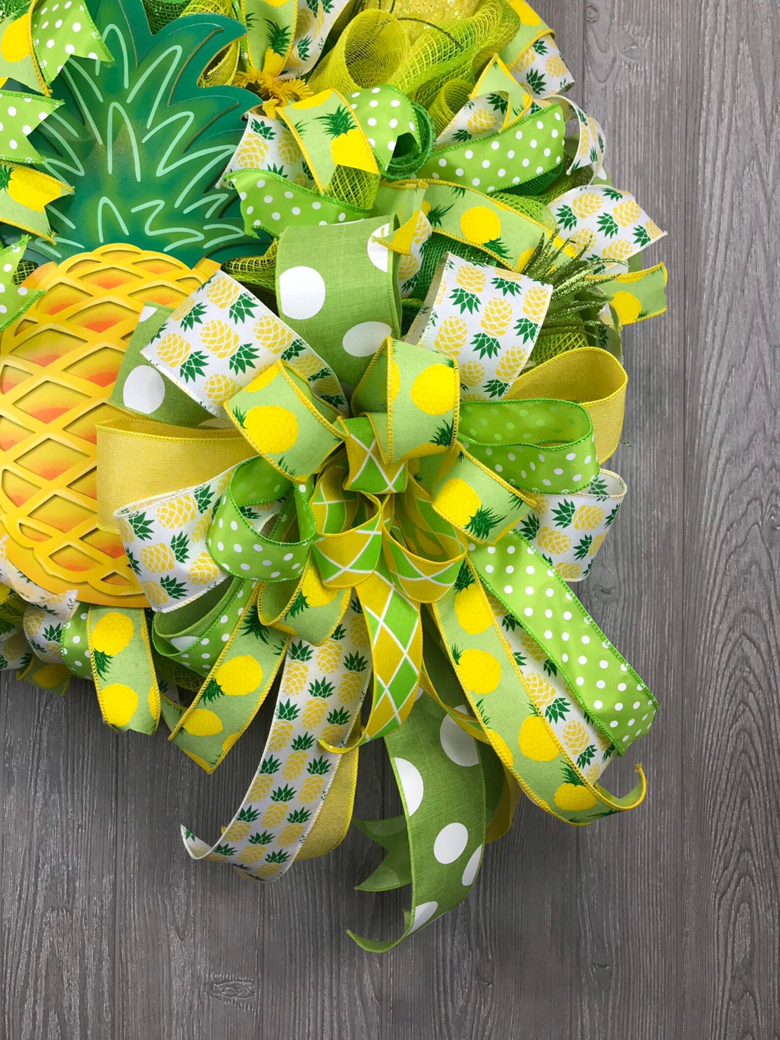 Pineapple Wreath Deco Mesh Pinapple Wreath Pineapple Summer | Etsy