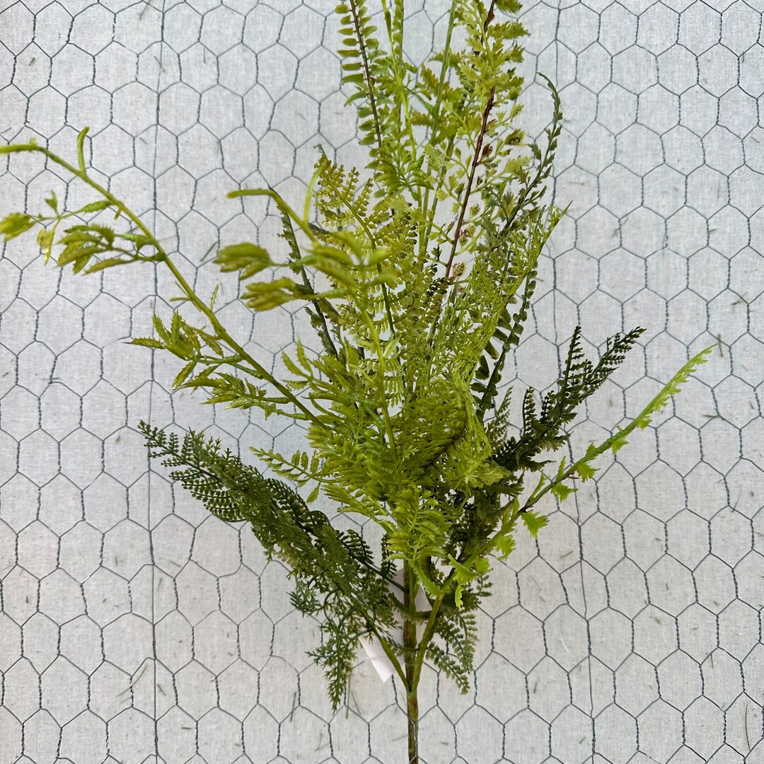 32” Mixed Fern Spray, Mixed Greenery Spray, Filler Greenery Bush ...