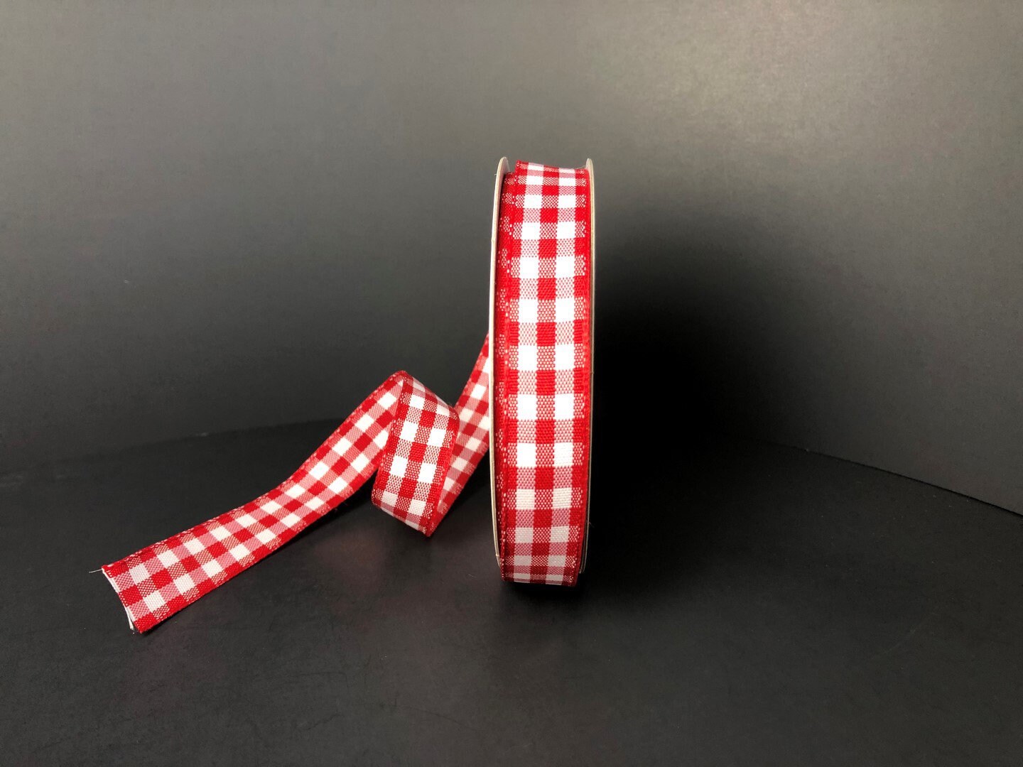 5/8” X 10 Yard Wired, Red and White Check Ribbon Roll, 5/8” Multi Color ...