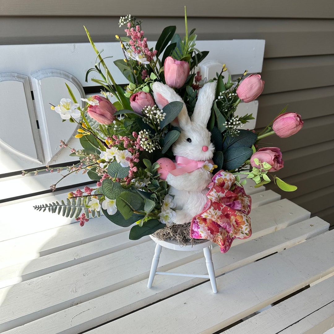 Easter Bunny Centerpiece, Spring Table Decor, Easter Centerpiece, Bunny ...