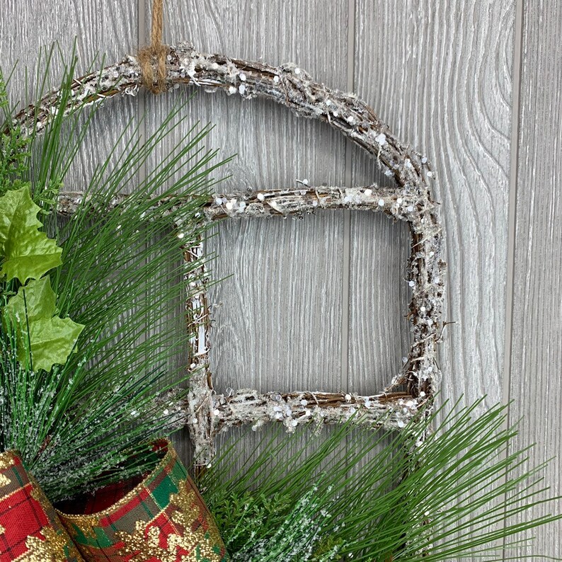 Christmas Window Pane Winter Grapevine Frosted Frame - Etsy