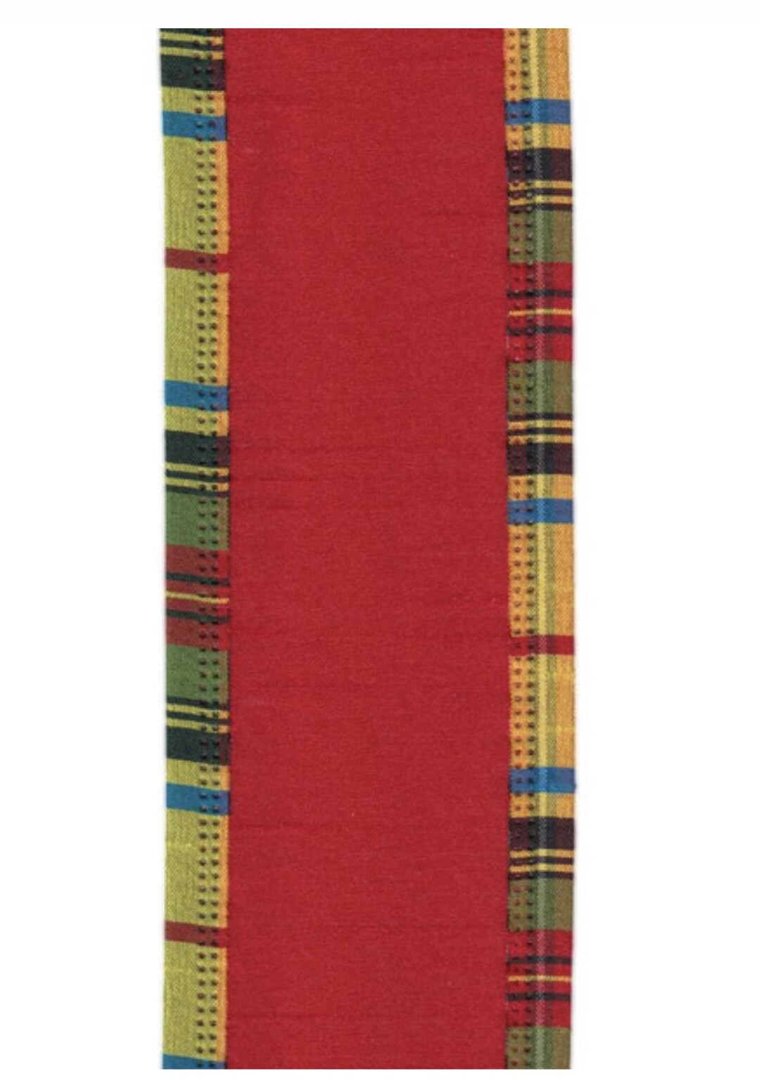 2.5” X 10 Yard Wired Boyd Plaid With Red Christmas Ribbon, D. Stevens ...
