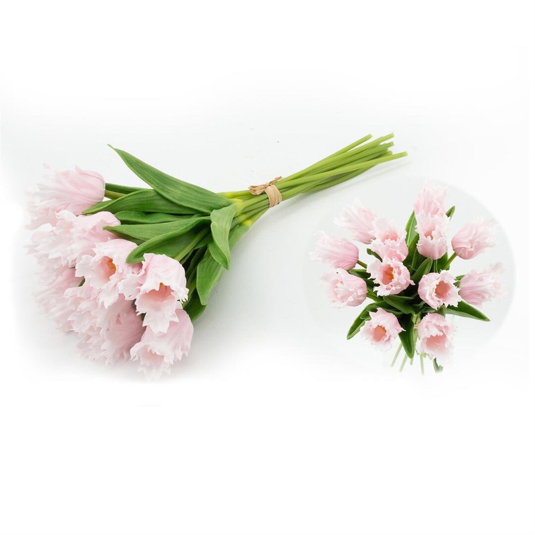13 Pink Real Touch Parrot Tulip Bundle, Ruffle Edge Tulips, 18878A-PK ...
