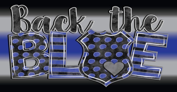 Back the blue wreath sign 6 x 12 wreath sign wreath | Etsy