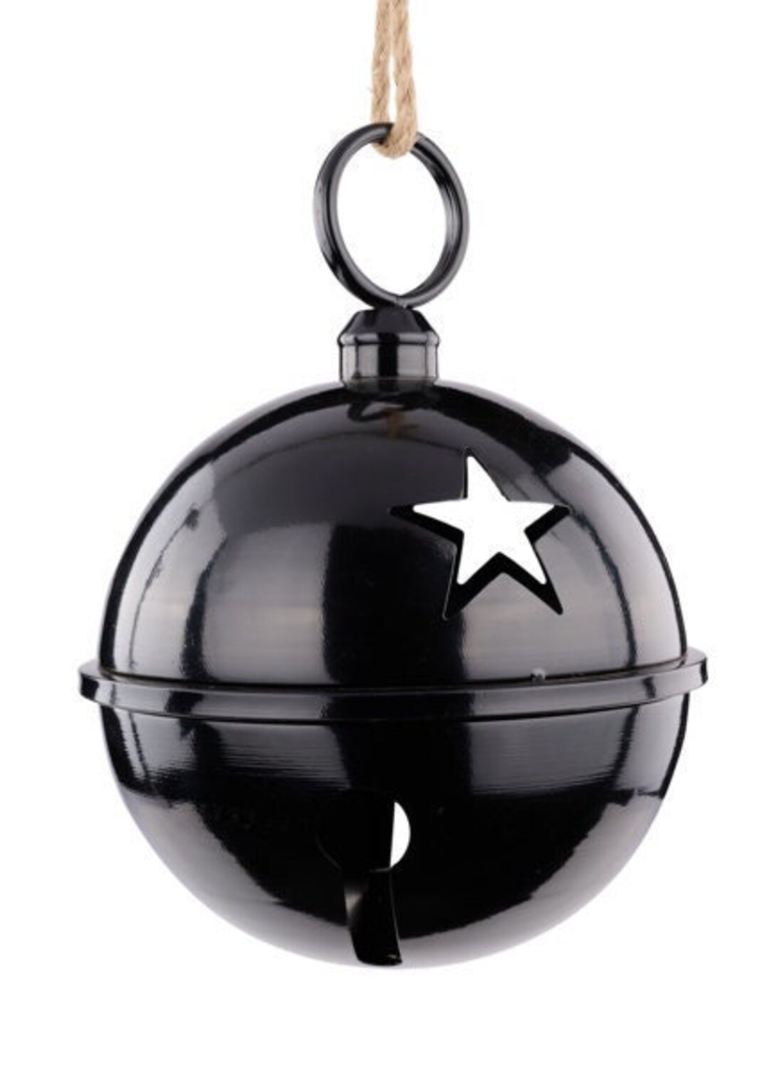 10” Black Tin Jingle Bell With Jute Robe, XC434302 - Etsy