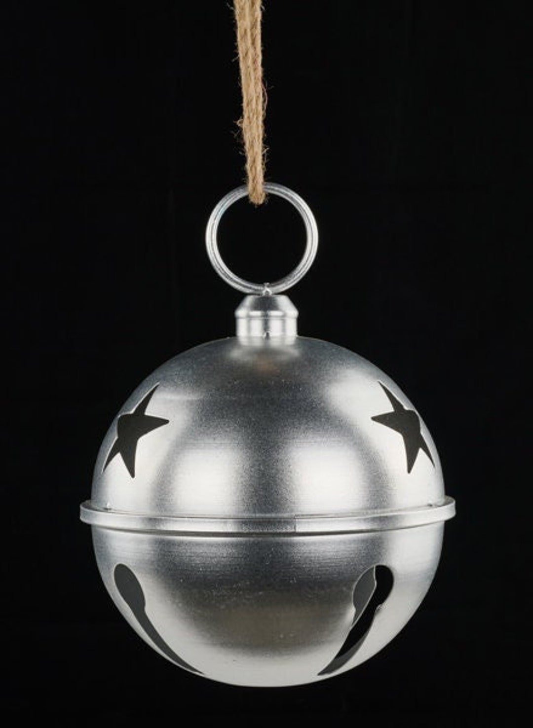 10” Silver Tin Jingle Bell With Jute Robe, XC434426 - Etsy