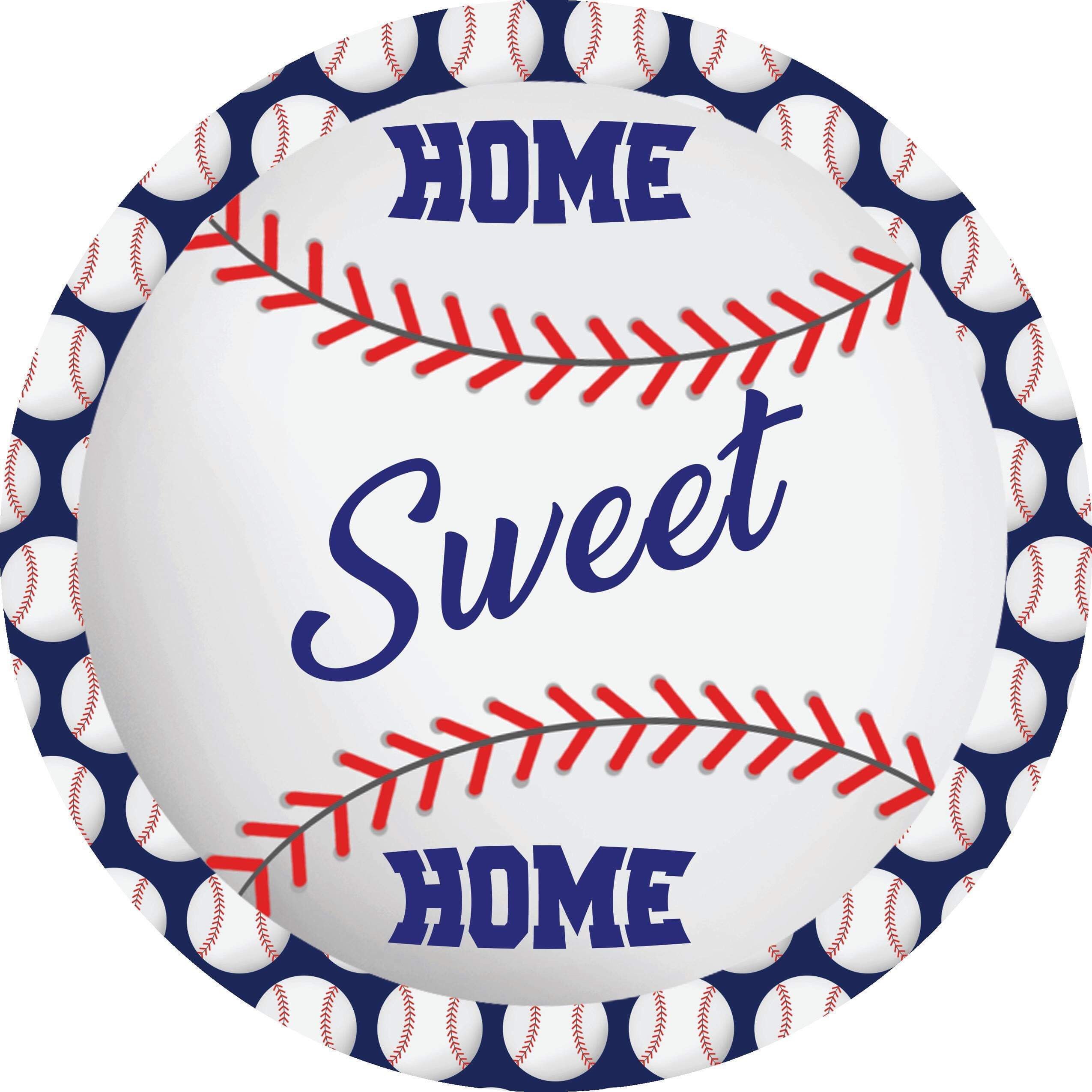 Baseball Wreath Sign Metal Wreath Sign 8 Inch Round Sign | Etsy