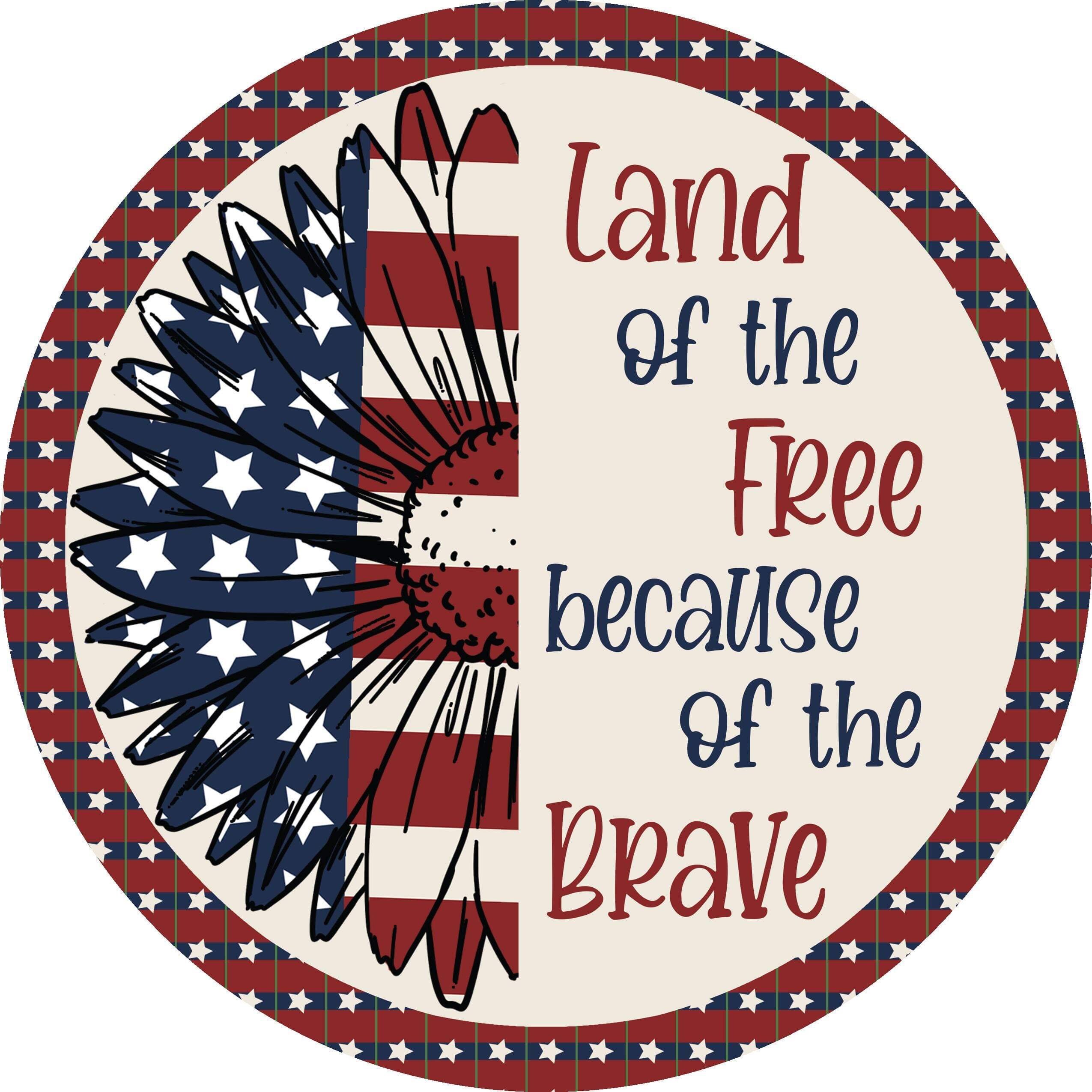 Patriotic Wreath Sign Metal Wreath Sign 8 Inch Round Sign | Etsy