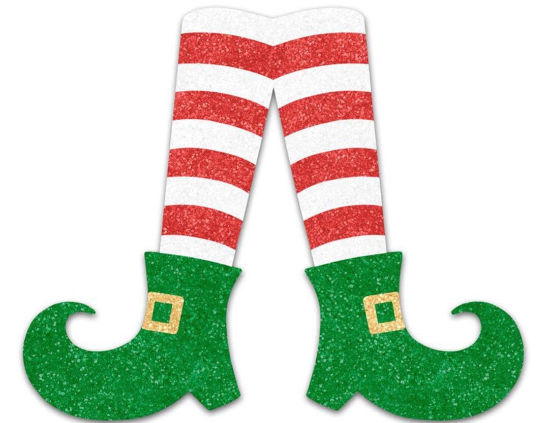 20” X 16.5” Glittered Christmas Leg Attachment, Elf Decor, Christmas ...