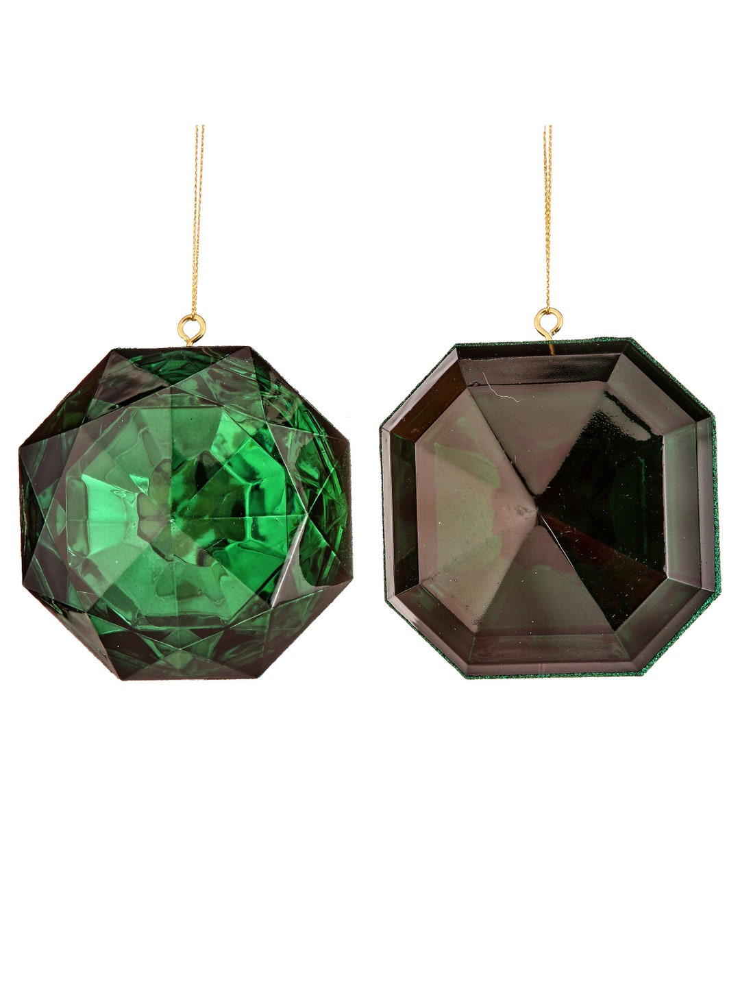 4” Acrylic Jewel Ornaments, Green Gem Ornaments, Christmas Tree ...