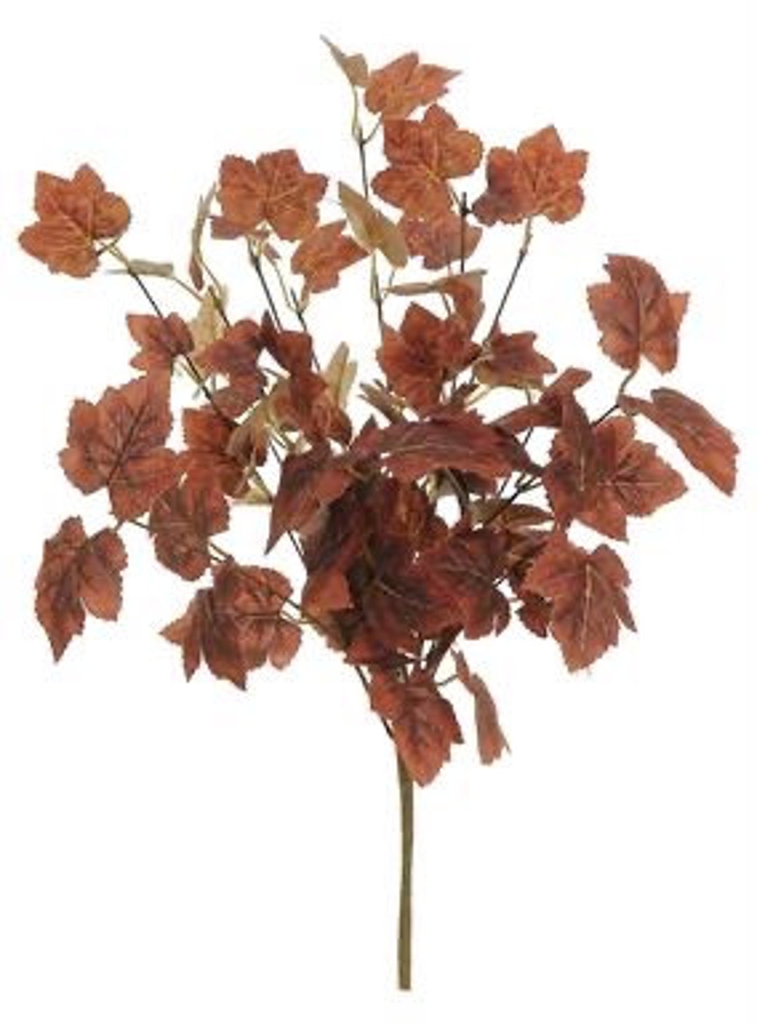 Autumn Mini Maple Leaf Bush, Burgundy & Brown Leaves, Fall Leaf Spray ...
