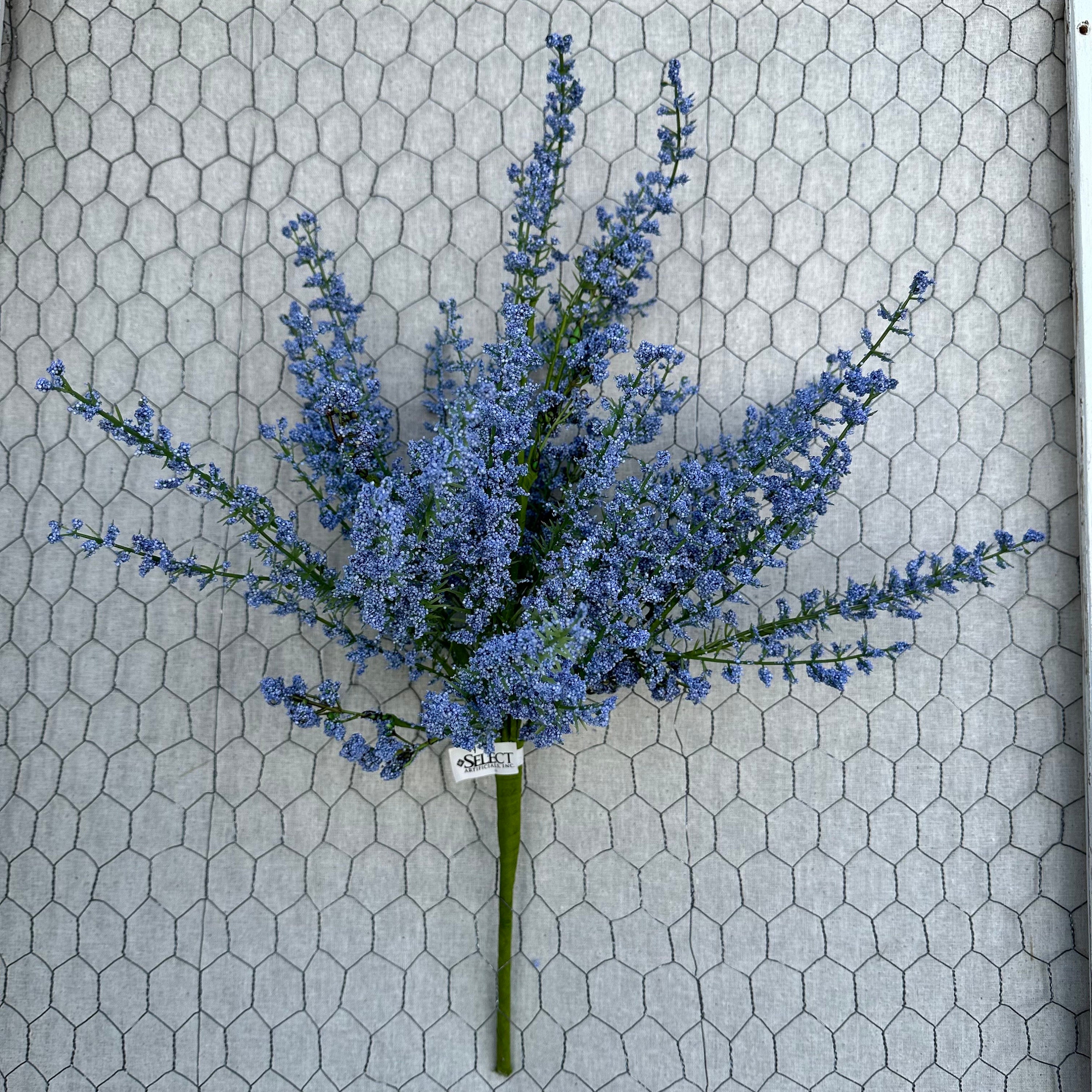 23” Blue Heather Bush, Blue & Green Spray, Filler Floral Bush, PM3179-B ...