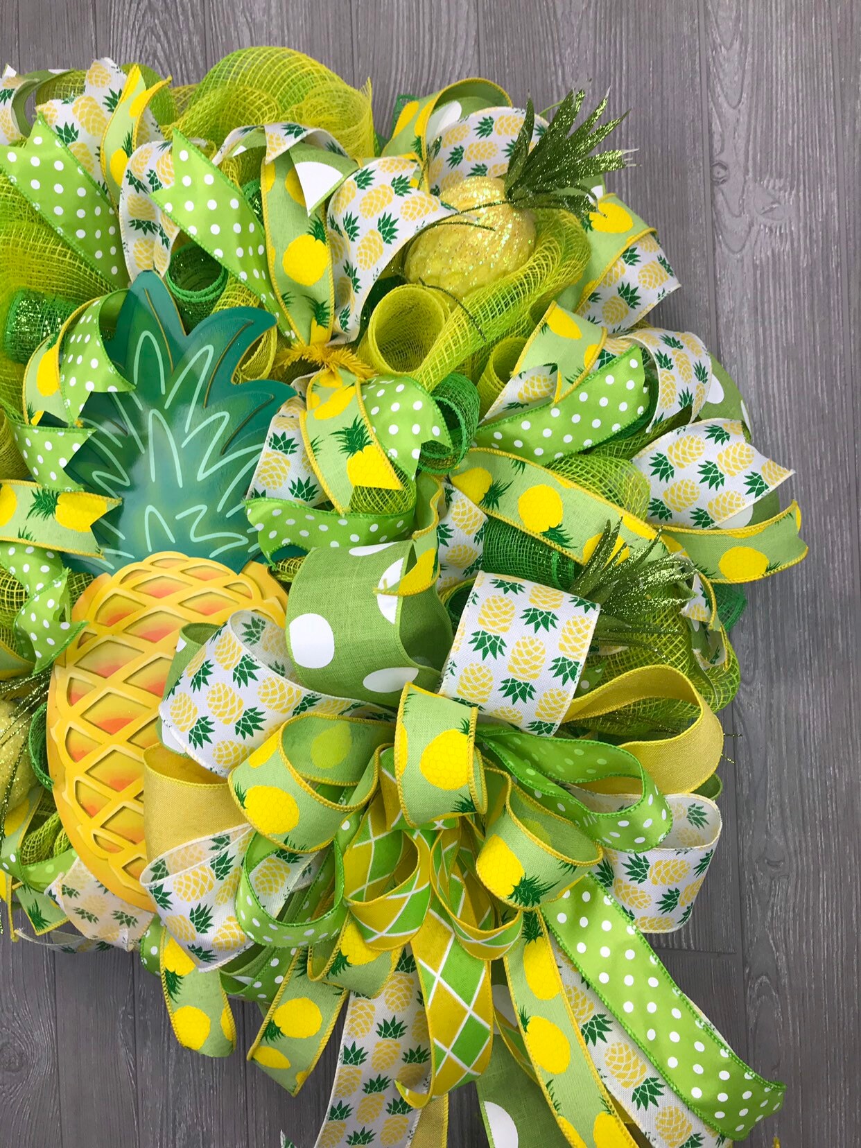 Pineapple Wreath Deco Mesh Pinapple Wreath Pineapple Summer | Etsy