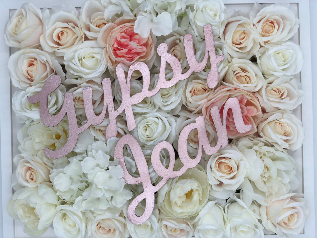 Name in A Frame - Personalised Flower Wall Frame - Etsy