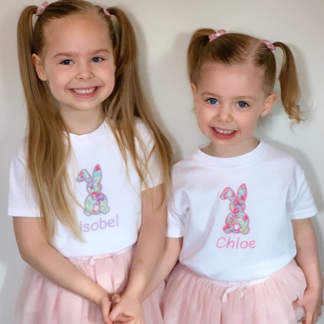 Personalised Easter Top - Embroidered Bunny Top - Personalised Easter T ...