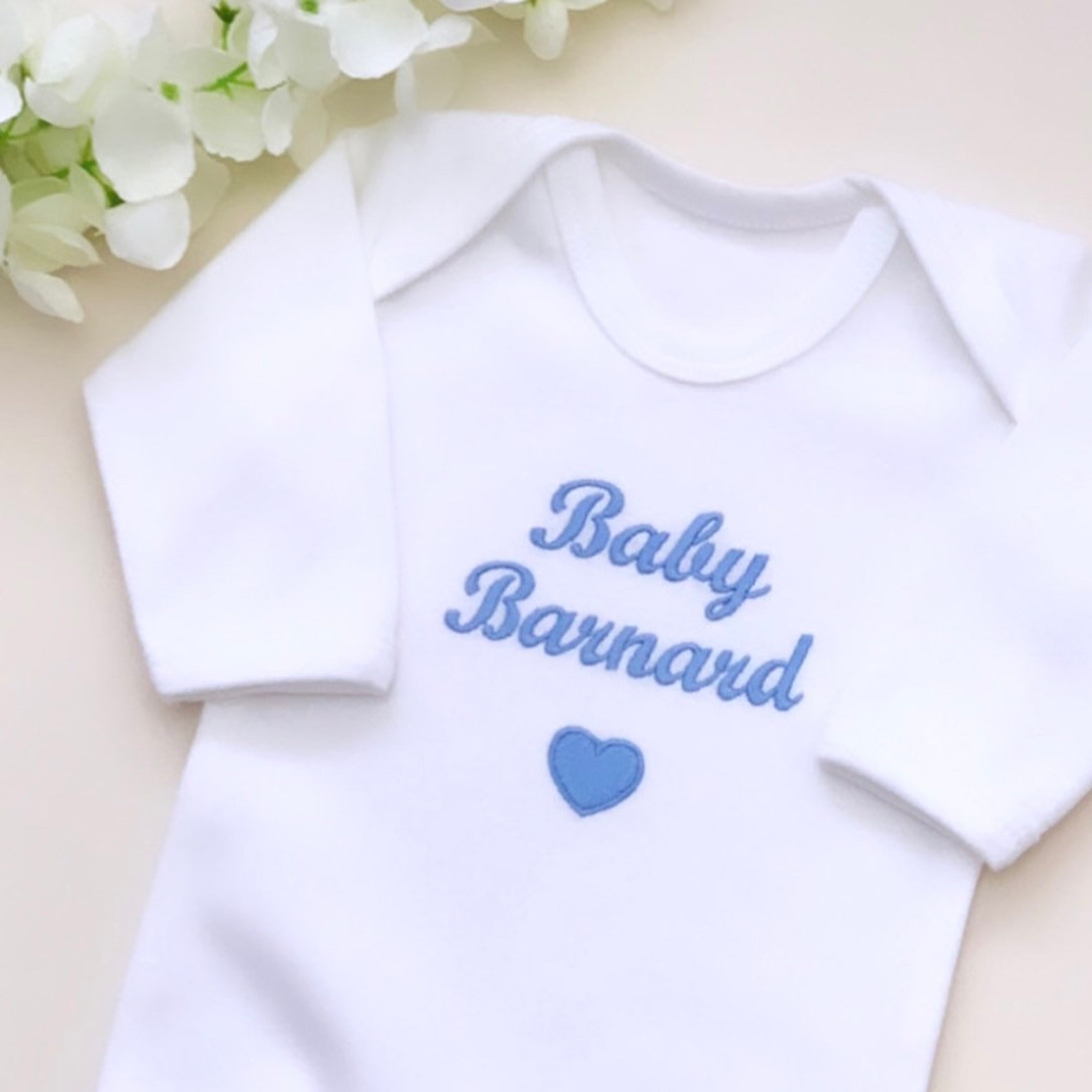 Embroidered Personalised Baby Grow - Personalised Baby Sleepsuit ...