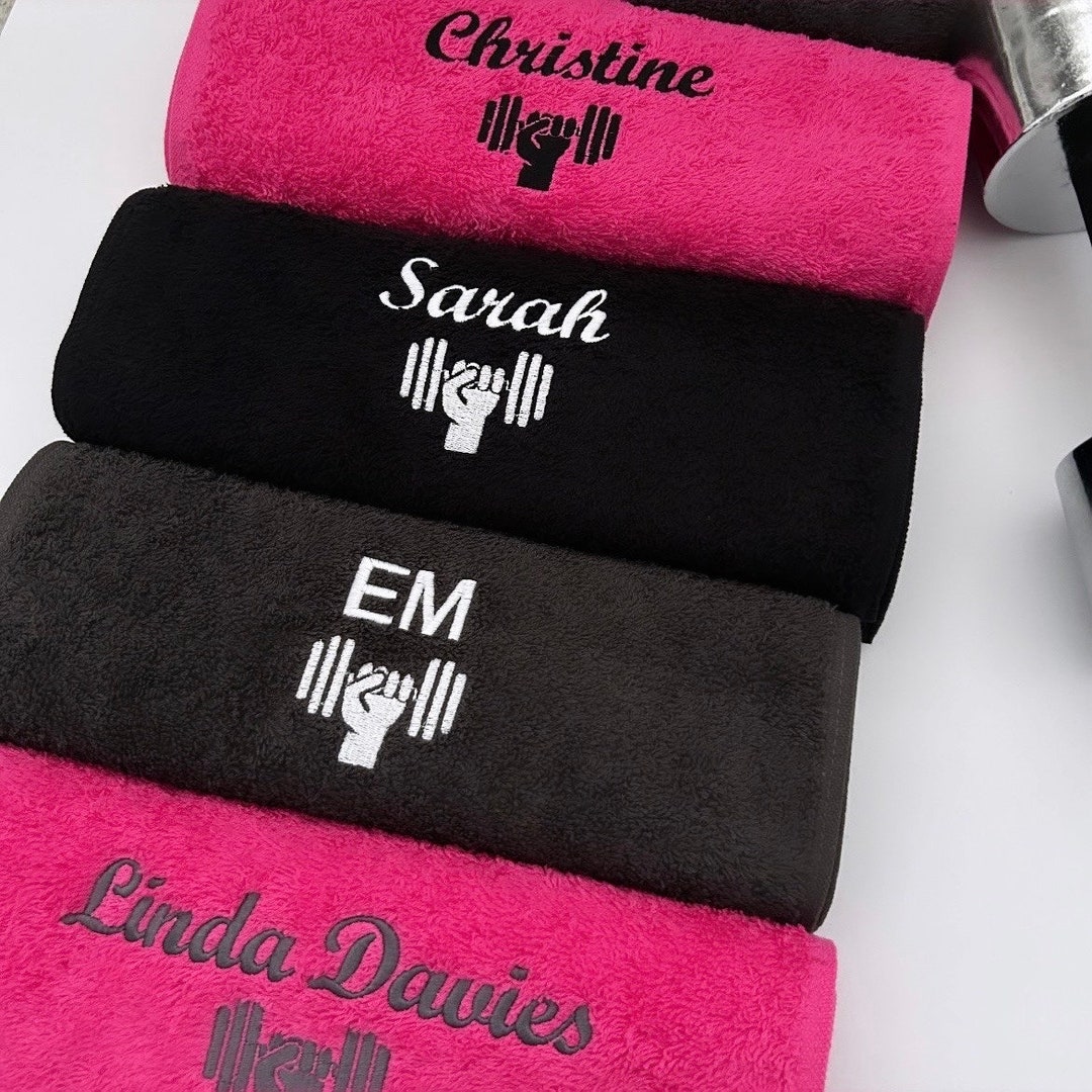 Embroidered Gym Towel - Personalised Gym Towel - Personalised Gym Gift ...