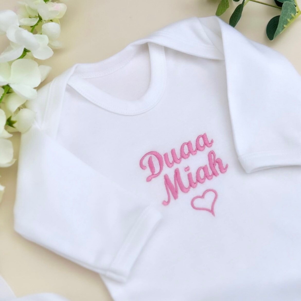 Embroidered Baby Name Vest - Personalised Baby Grow - Baby Name ...