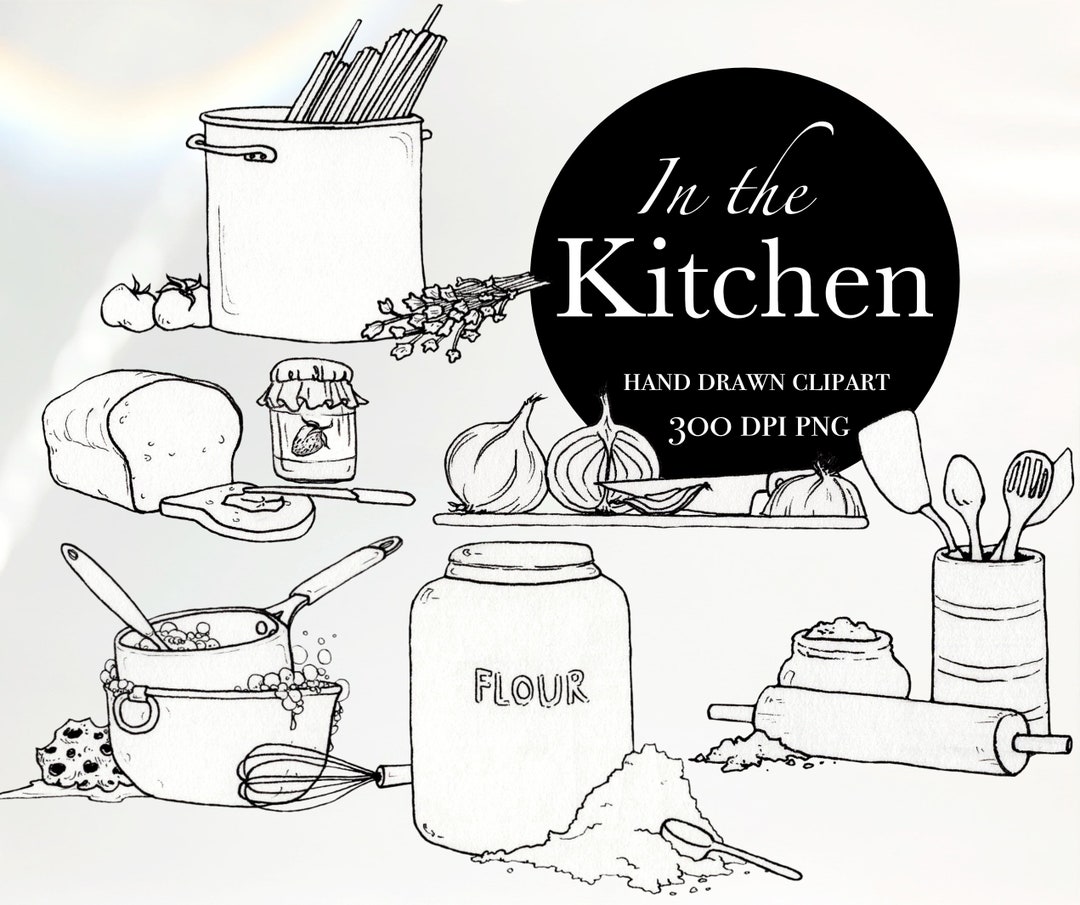 In the Kitchen Clipart, Kitchen Decor, Kitchen Art, Farmhouse Sign ...
