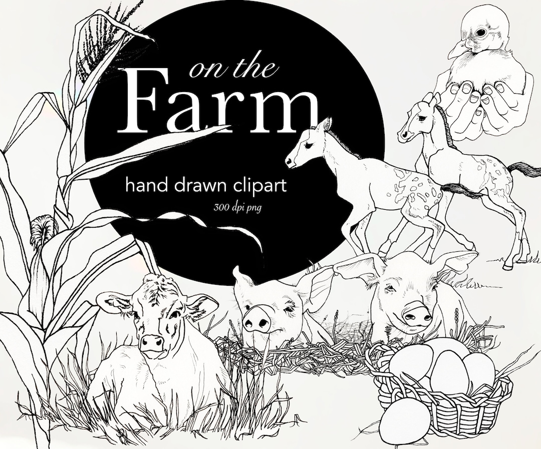 On the Farm Clipart - Etsy